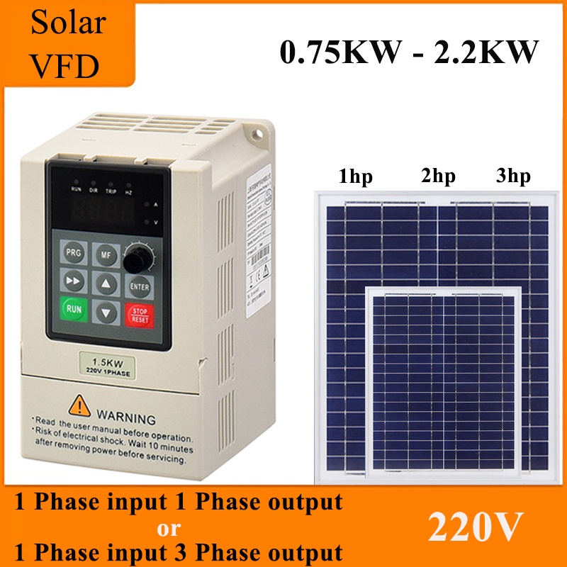 Solar Inverter Single-phase Input Single-phase Output 220V 0.75KW 1.5KW 2.2KW Motor Governor ...