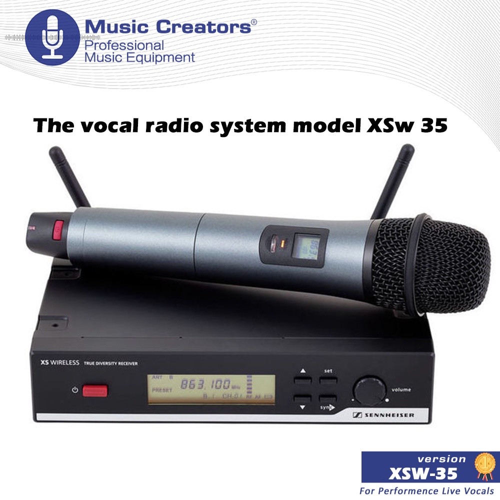 Sennheiser XSW 35 XS Wireless Microphone Vocal Set - SKM 35 Transmitter and EM 10 Receiver ...