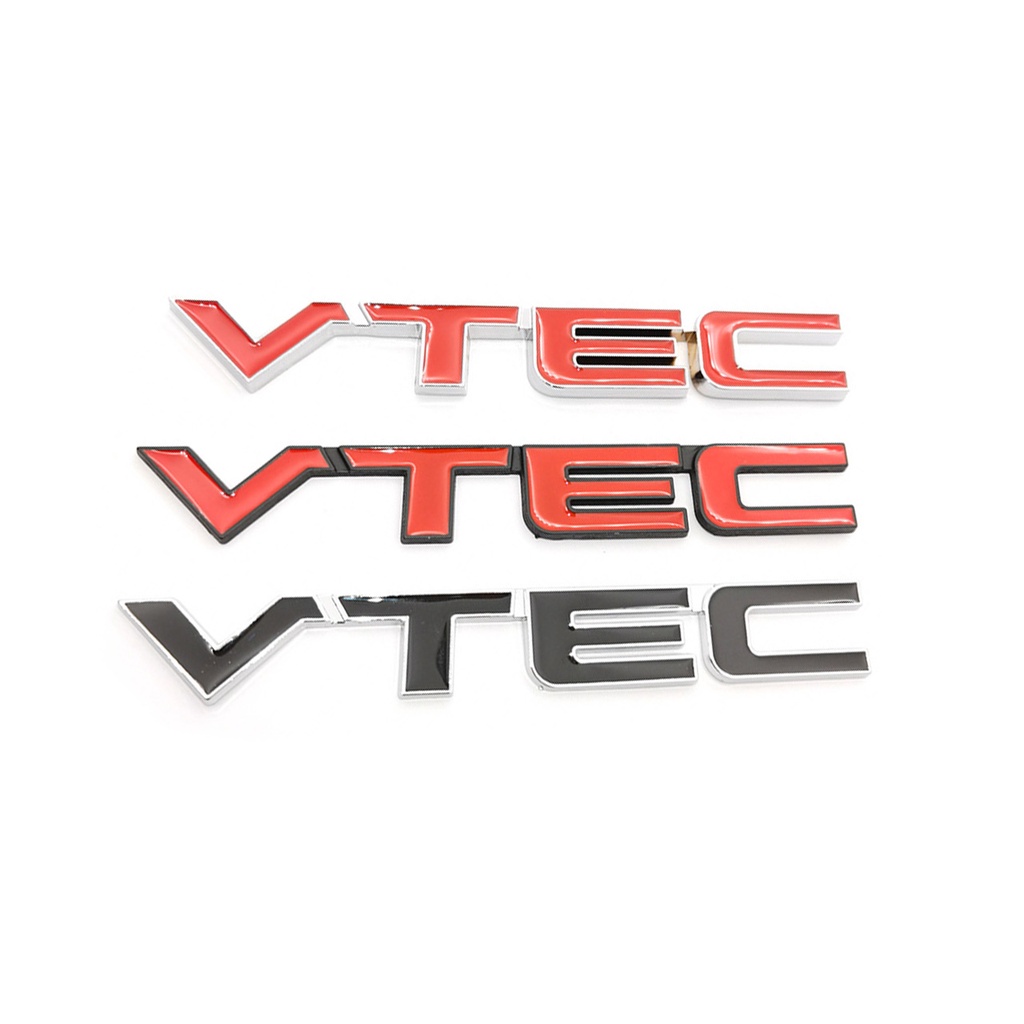 3D Red VTEC Logo Metal Car Styling Emblem Tail Body Badge Zinc Alloy ...