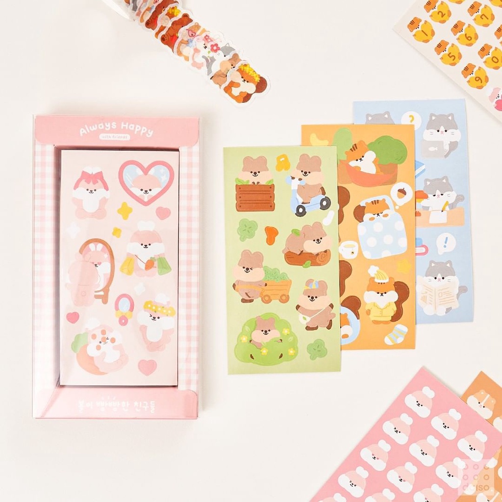 [Daiso Korea] Friends With Chubby Cheeks Sticker Pack( total 30 sheets ...