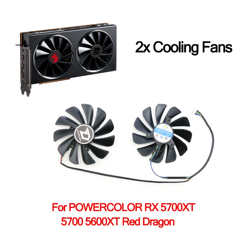 Cooling Fans for POWERCOLOR RX 5700XT 5700 5600XT Red Dragon | Shopee ...