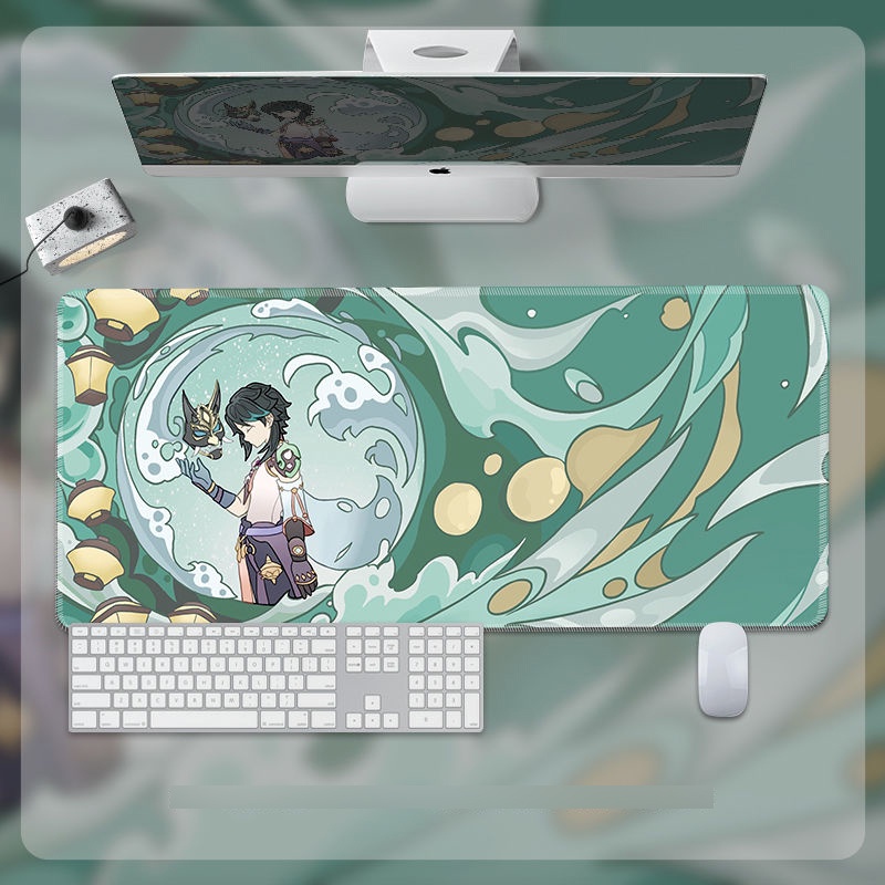 Genshin impact mousepad genshin nahida zhongli ayaka Watercolor theme ...