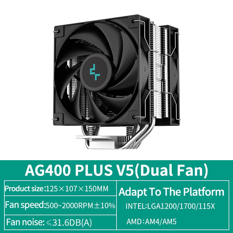 Deepcool Gammaxx 400 ARGB V5 CPU Cooler AG400 PLUS 4 Heat Pipes Air ...