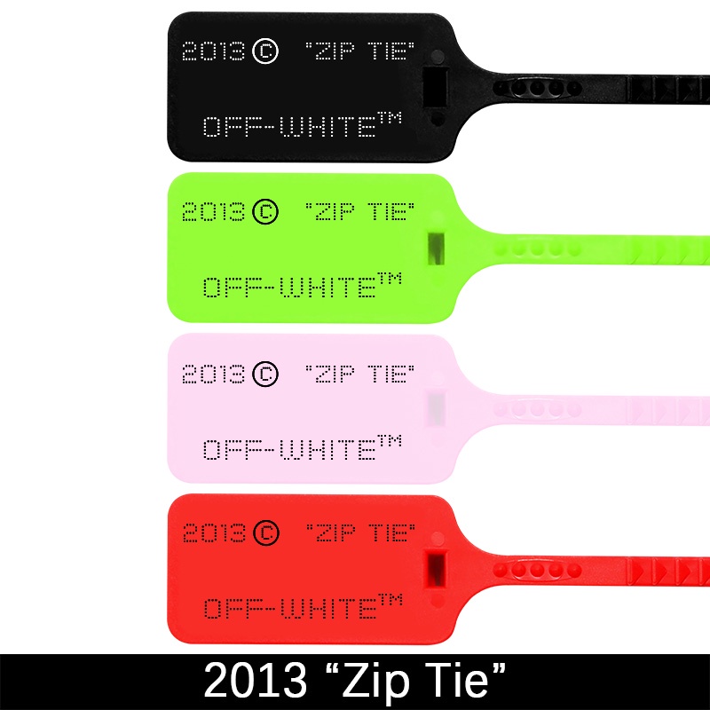 6pcs New 2013 OW“Zip Tie” Disposable Plastic Tag Off Sneakers Shoes ...