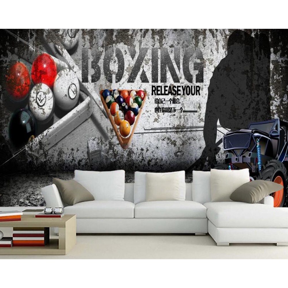 Custom billiard layering drawing background wall wallpaper mural ...