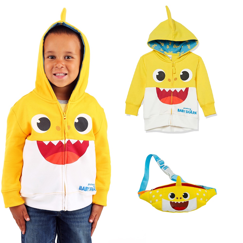 Baby Shark Costume Pink Blue Yellow Hoodie And Bog for Toddlers Jacket ...
