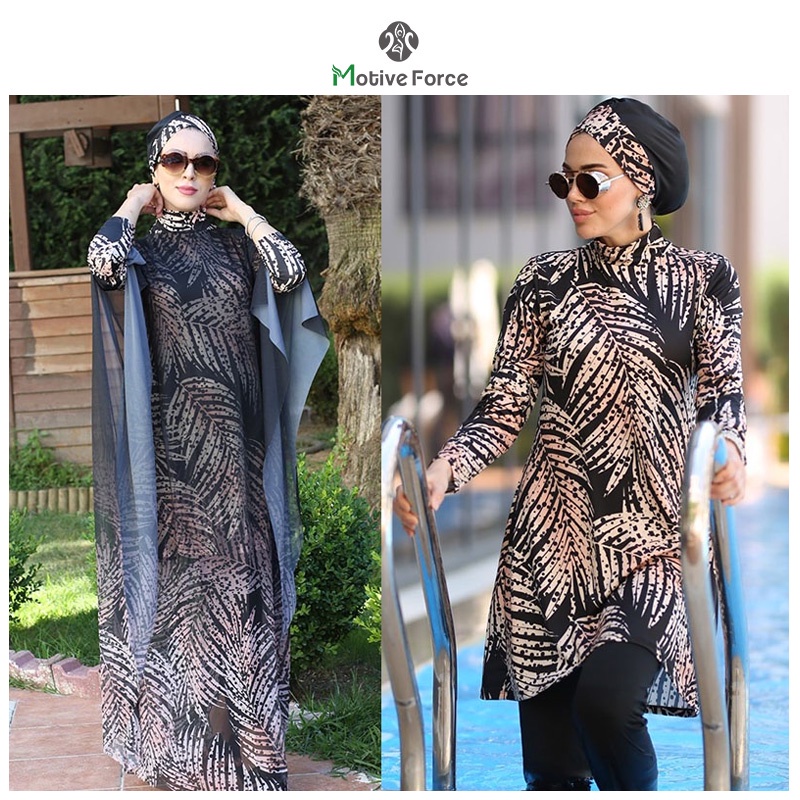 Beachwear Muslim Plus Size Full Set 3/4 piece set | Shopee Philippines