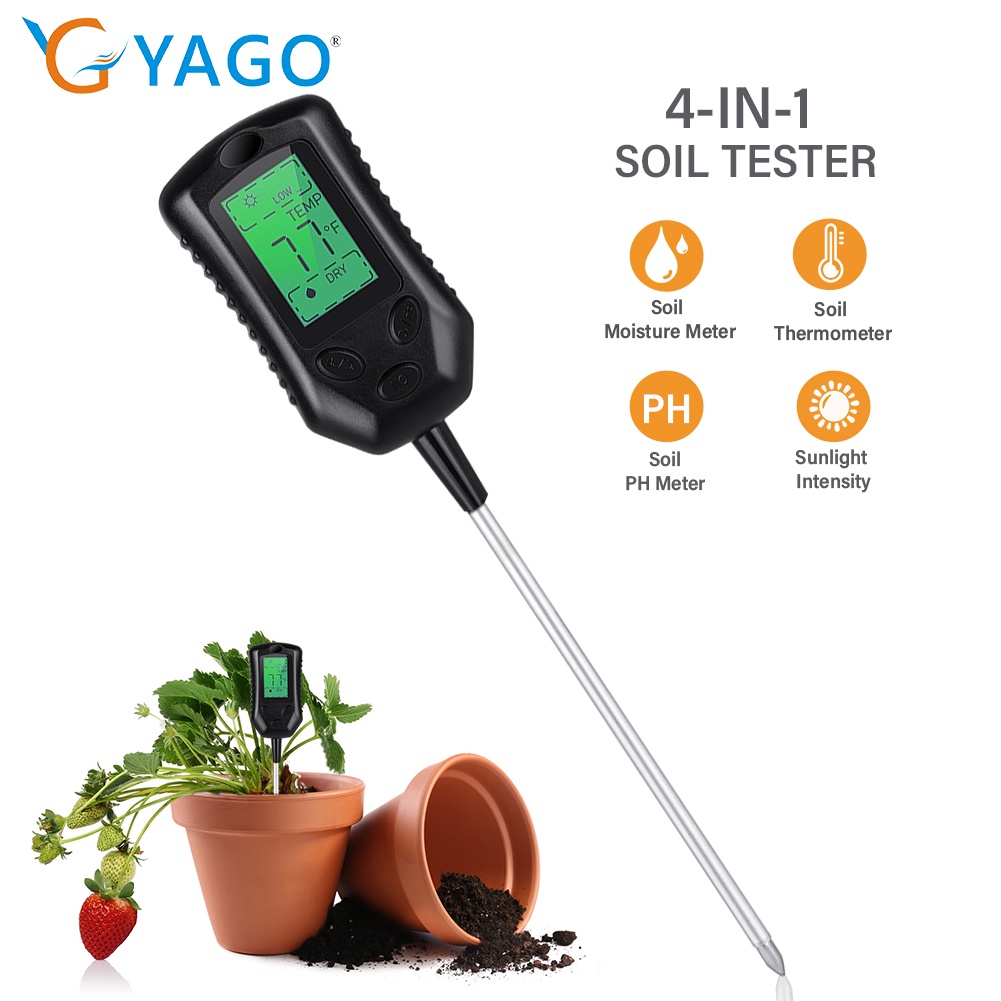 4-in-1 Soil Meter PH/Moisture/Sunlight/Temperature Humidometer Acidity ...