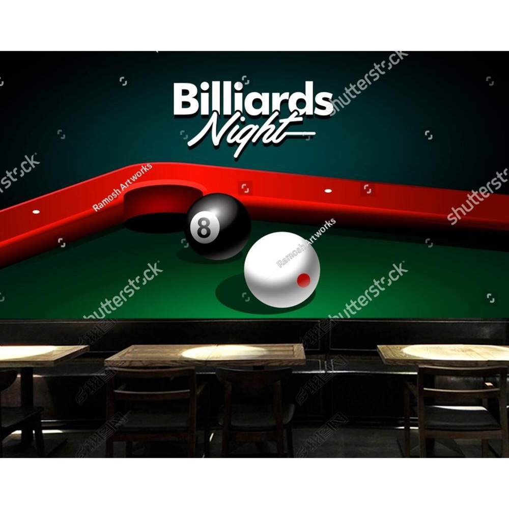 Custom realistic 3D objects snooker ball background wall wallpaper ...