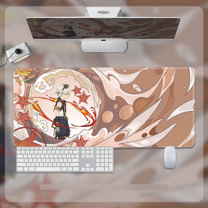 Genshin impact mousepad genshin nahida zhongli ayaka Watercolor theme ...