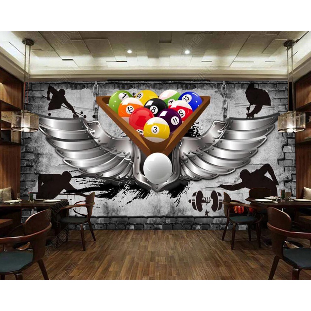 Custom layered billiards and billiards, wallpaper mural billiards room ...