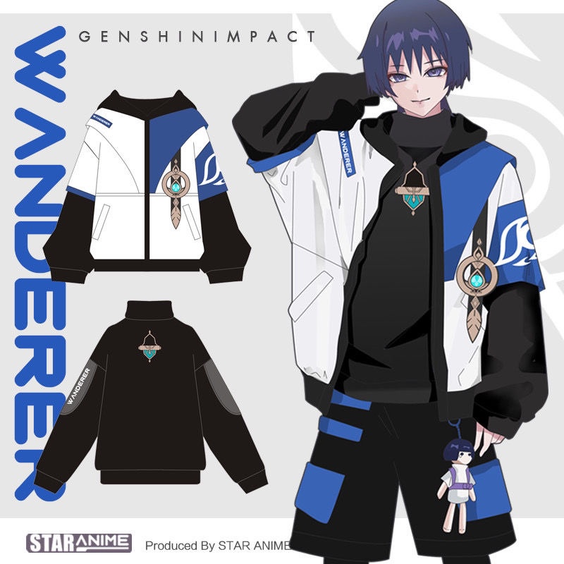 Genshin Impact Wanderer Scaramouche Cosplay Costume Set Genshin ...