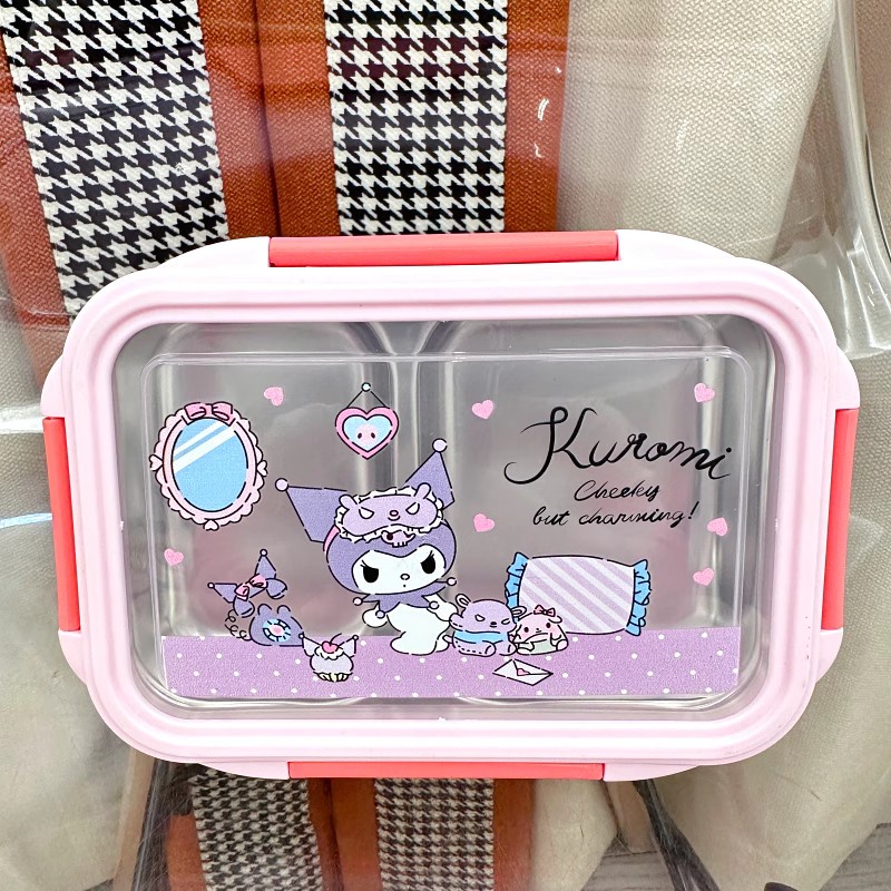 Cartoon Stainless Steel Double-Layer Lunch Box Children Students Office ...
