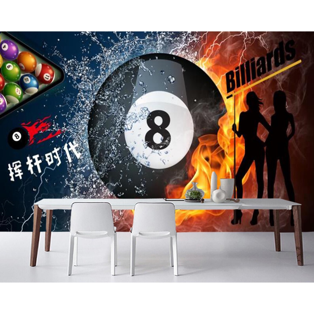 Custom billiard hall swing era, wallpaper mural billiards room ...