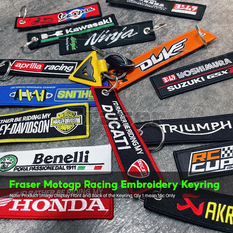 40 Style Motorcycle Durable Flat Textile Key Ring Keyring Motocross ...