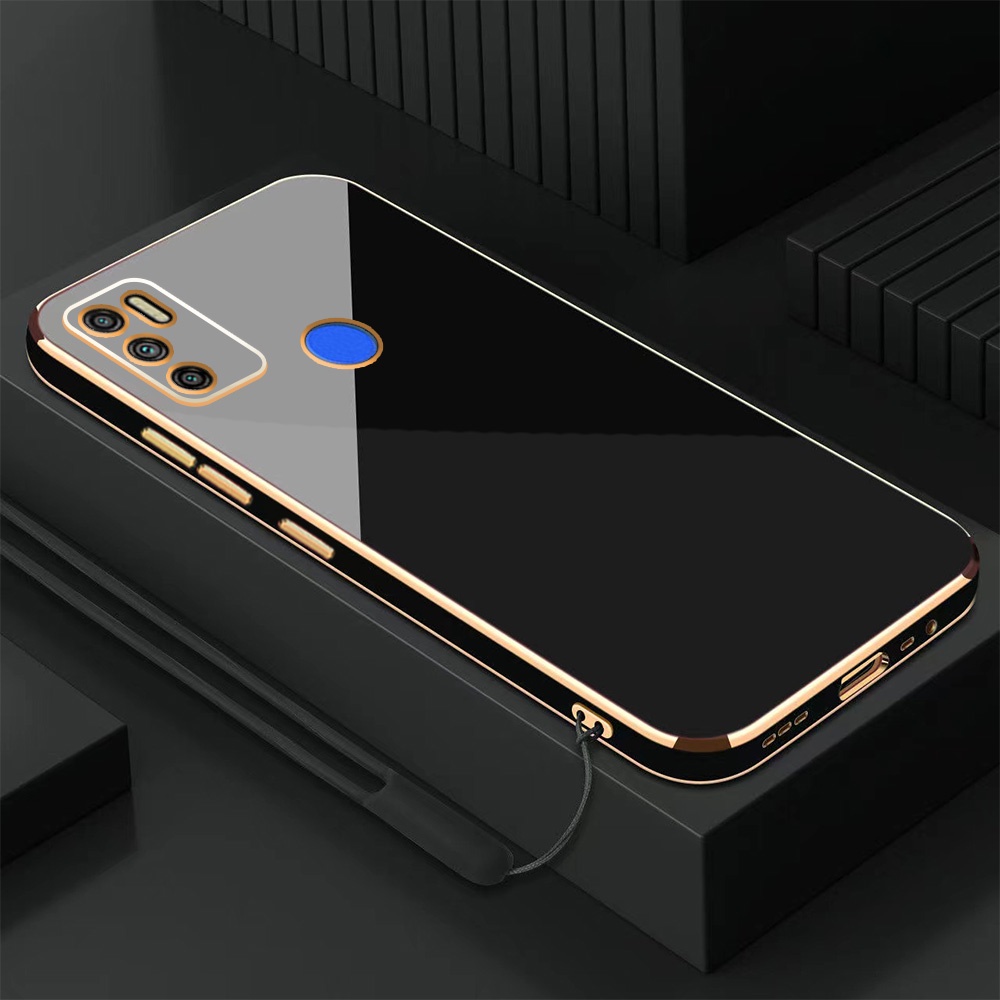 For Tecno Spark 6 Air Straight Edge Electroplated Case with Silicone ...