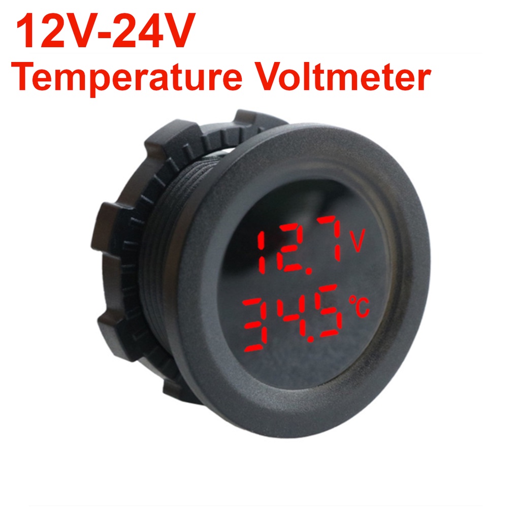 12V-24V Auto Voltage Meter Display Digital Measurement Car Round ...