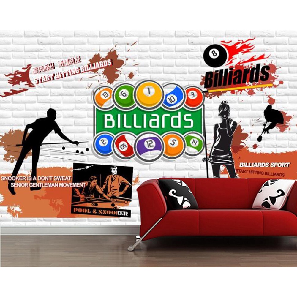 Custom cartoon billiard hall billiards hall, wallpaper mural billiards ...