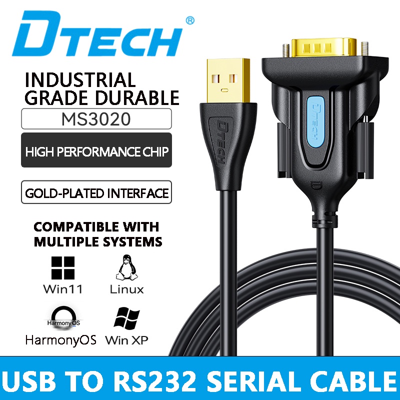 DTECH USB To RS232 Serial Port Cable Industrial Grade COM Conversion ...