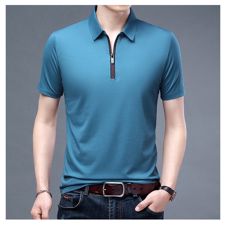 Ice Silk Cool Mens Polo Short Sleeve T Shirt Half Sleeve 2023 Summer