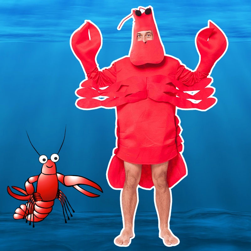 Adult Red Lobster Cosplay Costume Funny Sea Animal Crayfish Cos Suit ...