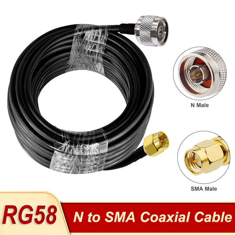 RG58 Coaxial Cable SMA Male to N Male Extension RF Coax Cable 50ohm ...