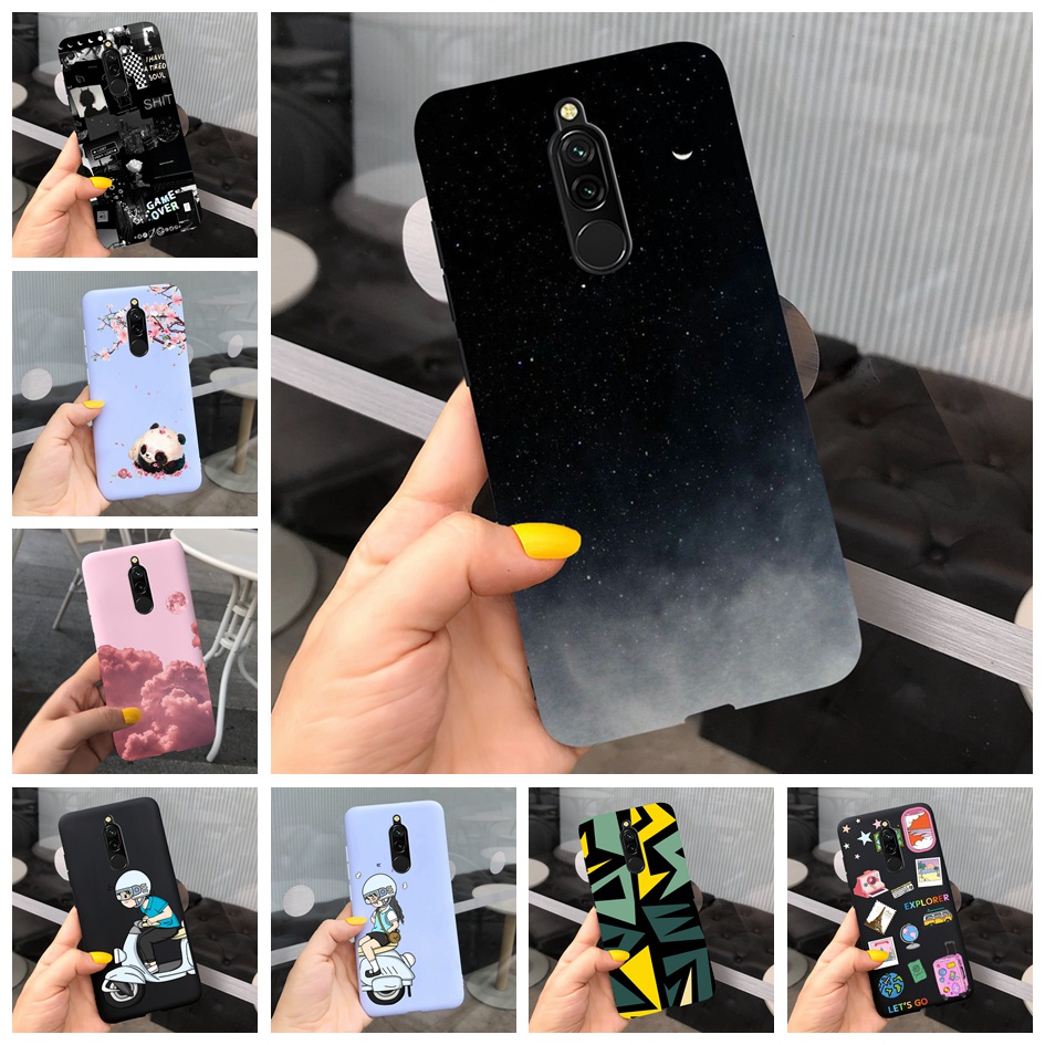 Soft Casing Xiaomi Redmi 8 Phone Case Luxury Slim Matte Painted Cartoon ...