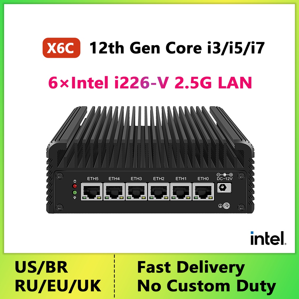 12th Gen Alder Lake 2.5G Soft Router Intel Core i7 1265U i5 1235U i3 ...