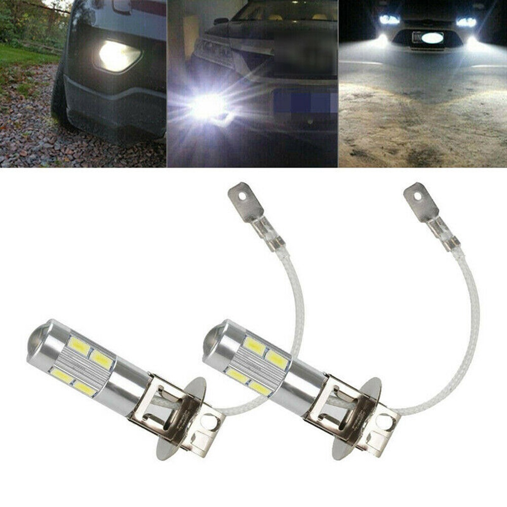 2Pc Super Bright H3 LED Bulb Car Fog Lights 6000K White Driving Running ...
