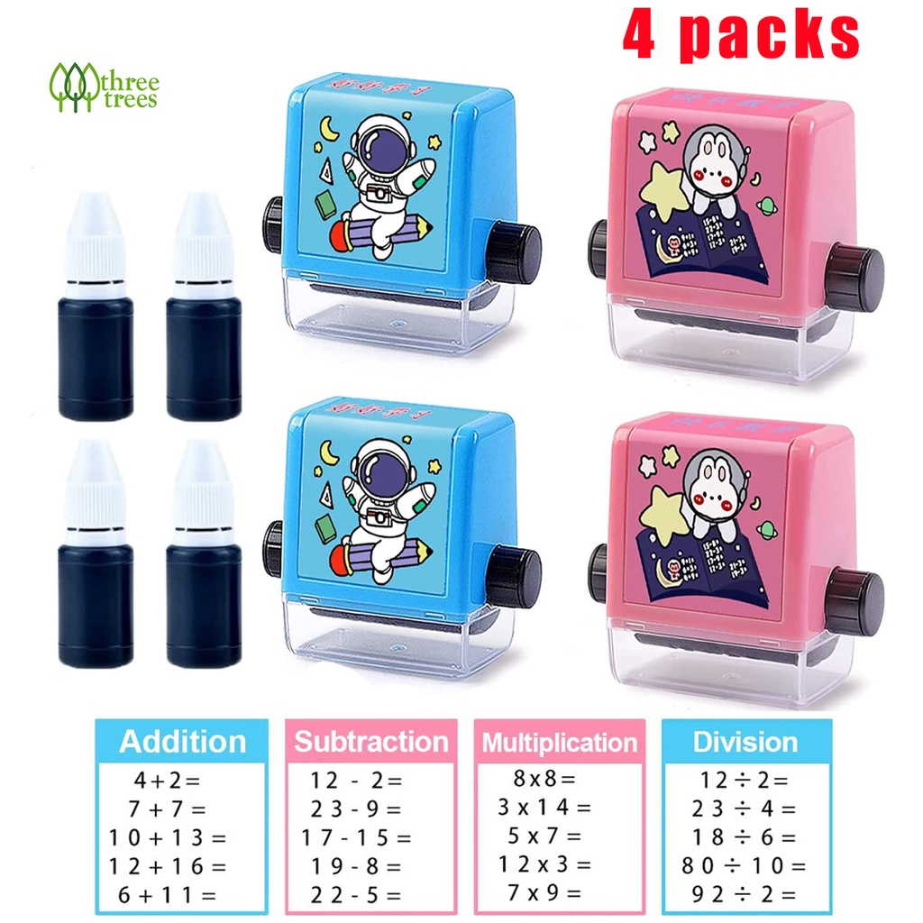 Smart Math Roller Stamps for Kids, Addition Subtraction Multiplication ...