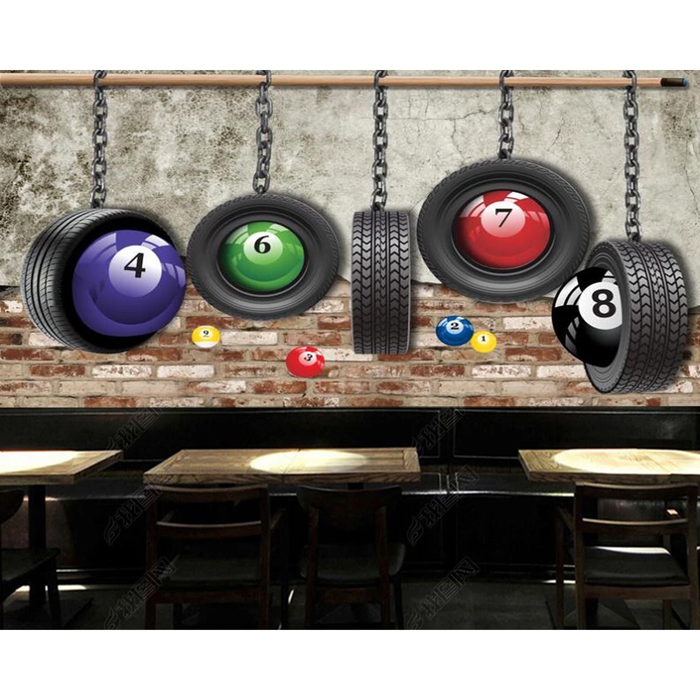 Custom billiard hall billiards hall, wallpaper mural billiards room ...