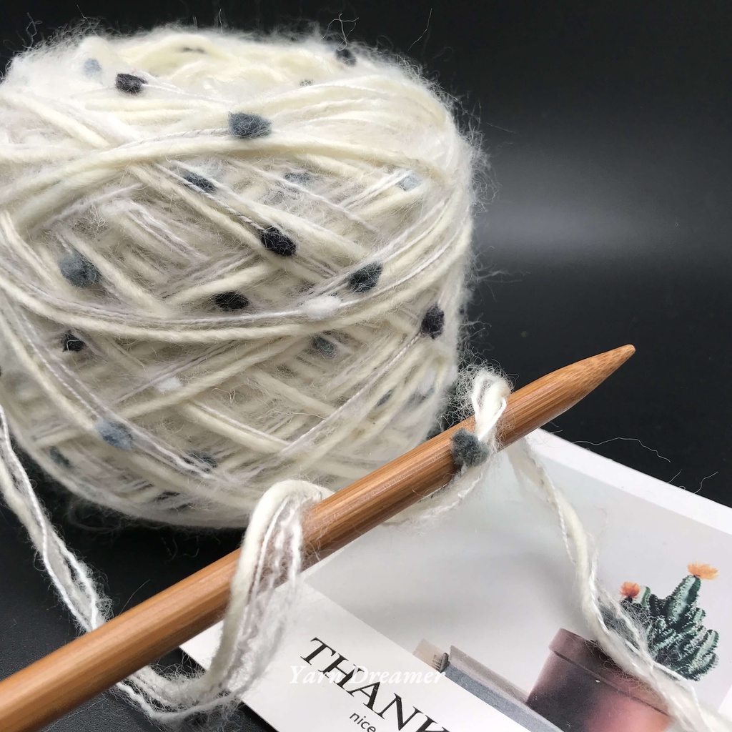 Grey & Pink Dots Wool Yarn for Hand Knitting DIY Crochet yarn Hand ...
