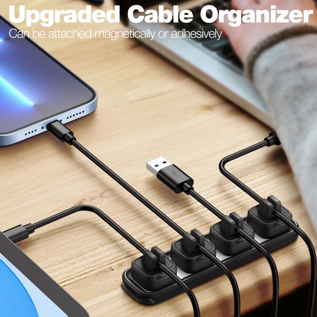 SURITCH Cable Clips Management Holder Cord Organizer Desktop Clip Wire ...