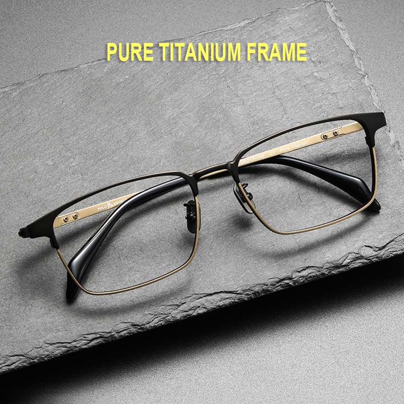 Titanium Glasses Frame Men 2023 Business Square Eyeglasses Fashion ...