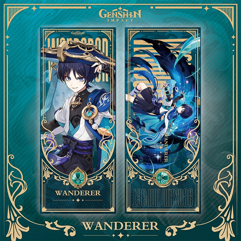 Genshin impact bookmark Neuvillette Nahida laser ticket double-sided ...