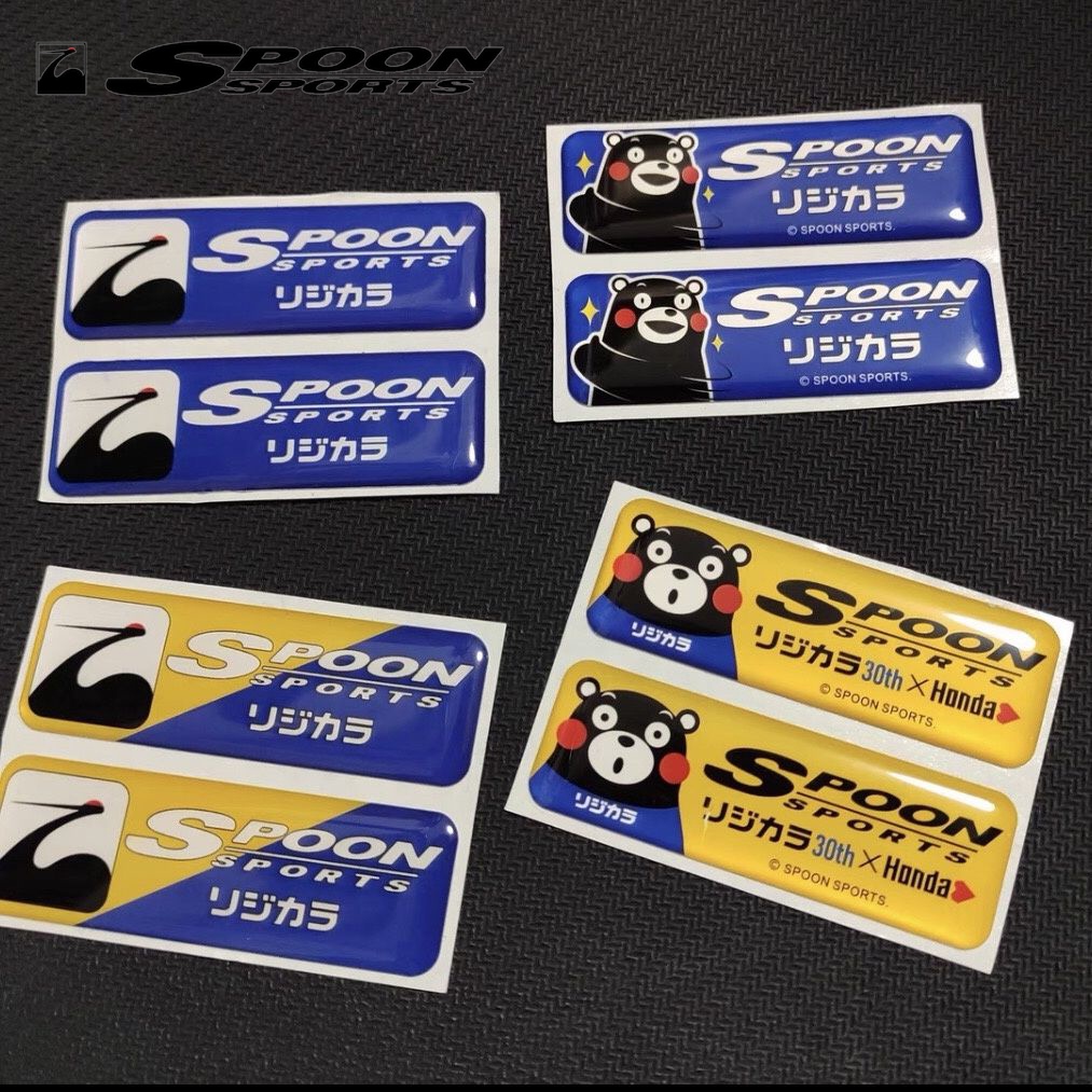 JDM Spoon Sports Stickers 3D Japanese Kumamon Bear Resin Sticker ...
