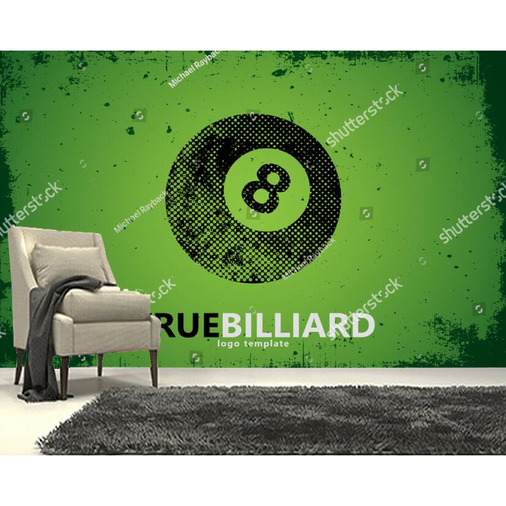 Custom billiard logo background wall wallpaper mural billiards room ...