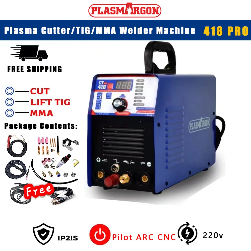 Plasma Cutting Machine 3 in 1 TIG/CUT/MMA Welding Machine CT418P 220v ...