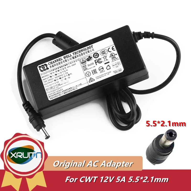Genuine CWT KPL-060F-VI 12V 5A 60W DA-60N12 CAD060121 Laptop AC Adapter ...