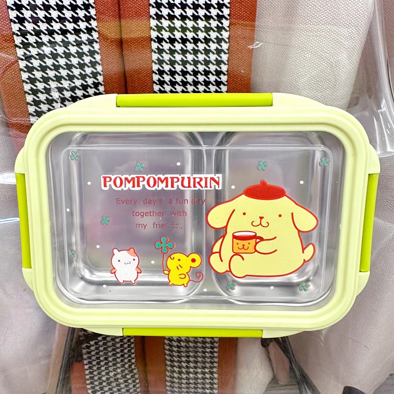 Cartoon Stainless Steel Double-Layer Lunch Box Children Students Office ...