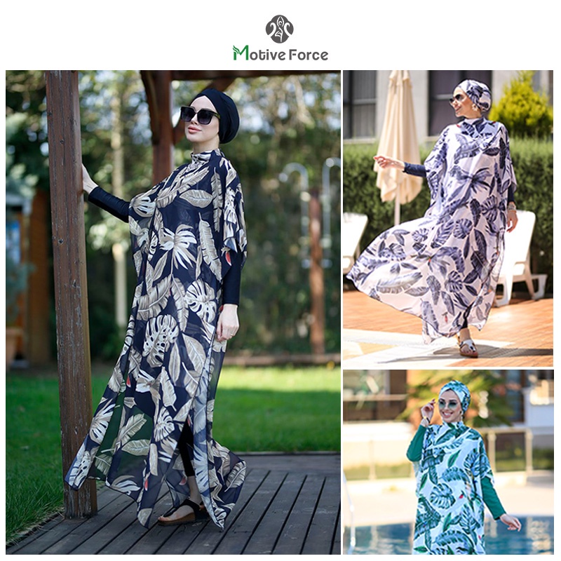 Muslim Burkini Swimsuits 4 Piece Modest Swimwear Full Cover Modest