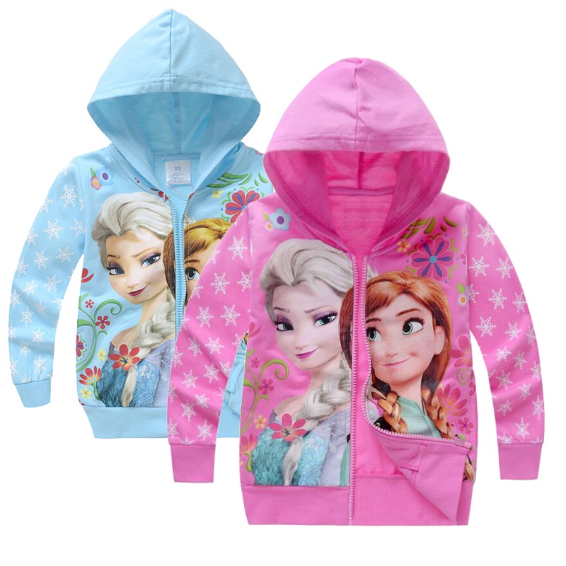 Girls Anna Elsa Princess Jacket Spring Autumn Cute Cartoon Thin Girls ...