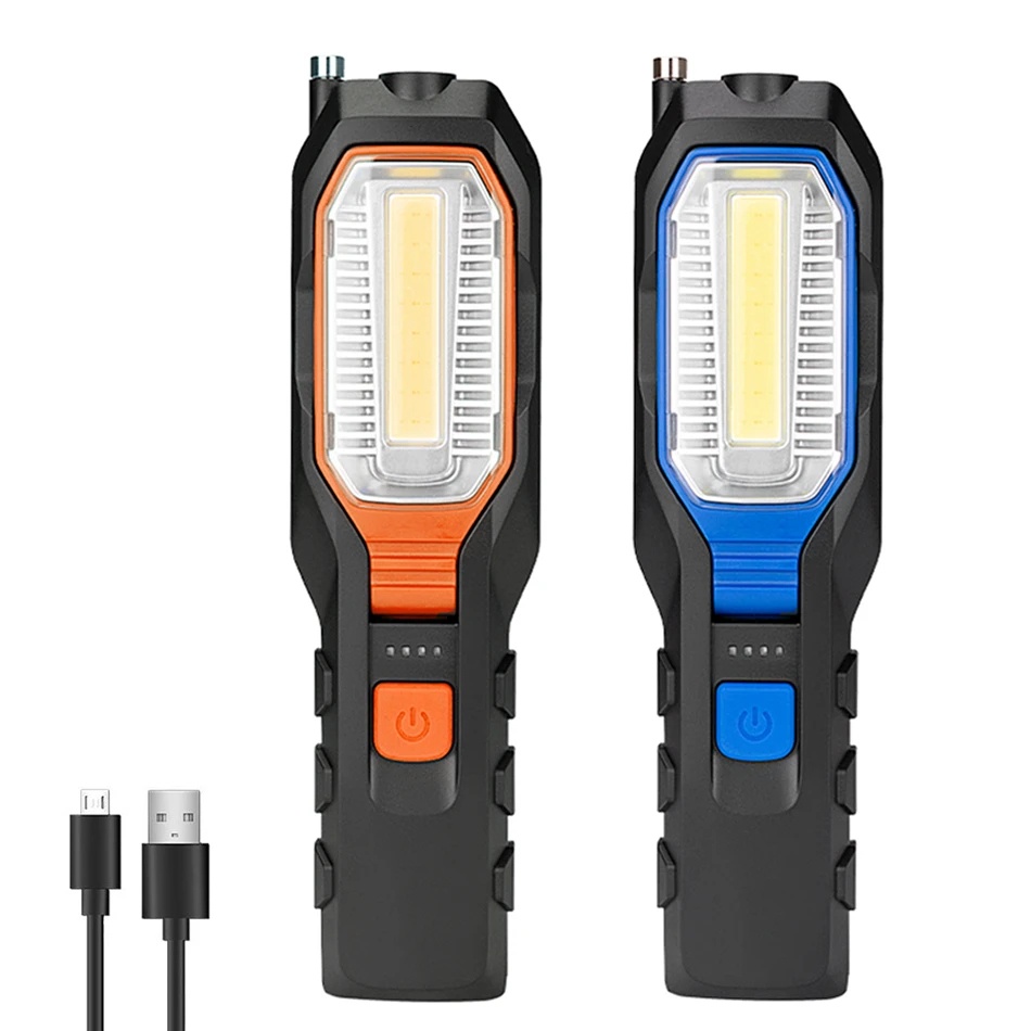 Portable Car Repair LED Flashlight USB Rechargeable COB Torch ...