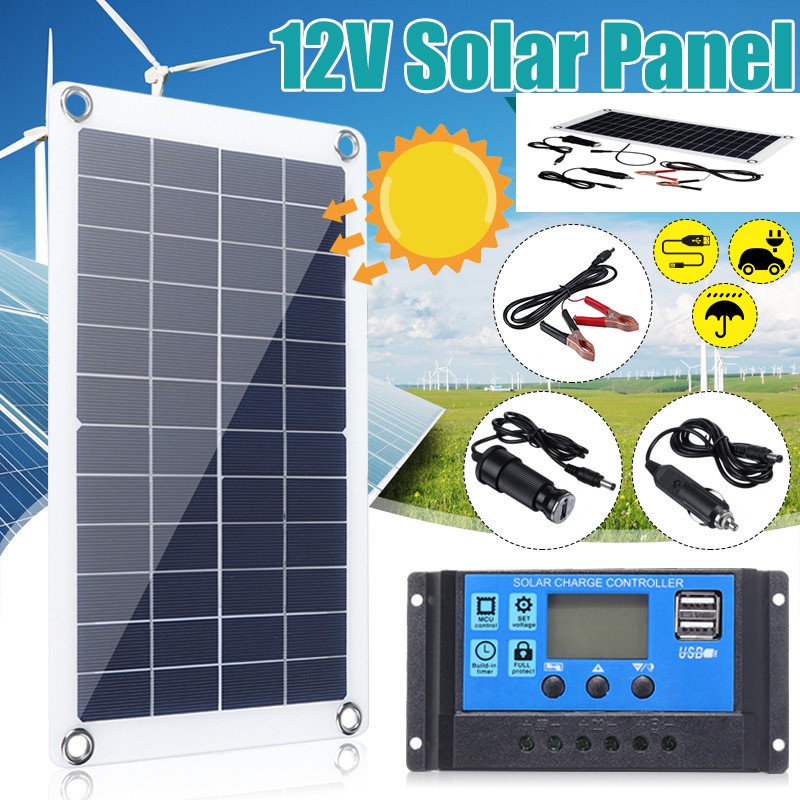 12V 50W Mono Flexible Solar Panel Monocrystalline 10-100A Dual USB ...