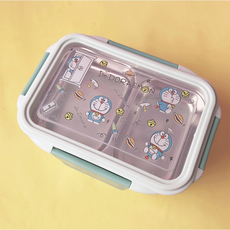 Cartoon Stainless Steel Double-Layer Lunch Box Children Students Office ...