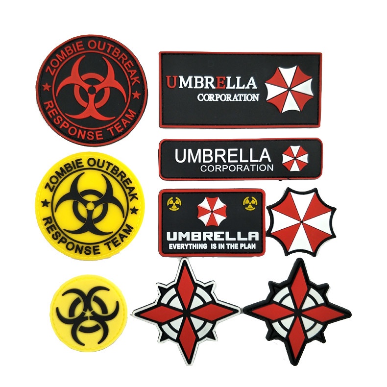 Biohazard Umbrella Corporation Morale Emblem,3D PVC Rubber Badges Patch ...