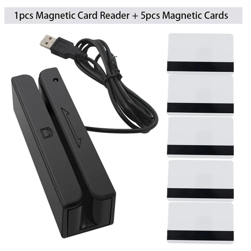 USB Magnetic Card Reader Mini 3 Tracks 580 Swipe Mag Free Drive Plug ...