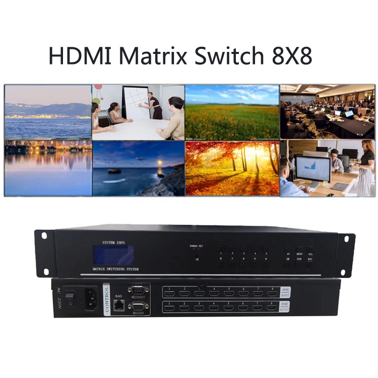 8X8 8X16 8X24 16x32 HDMI Matrix Switch 16 in 32 Out 1080P Rack Mount ...