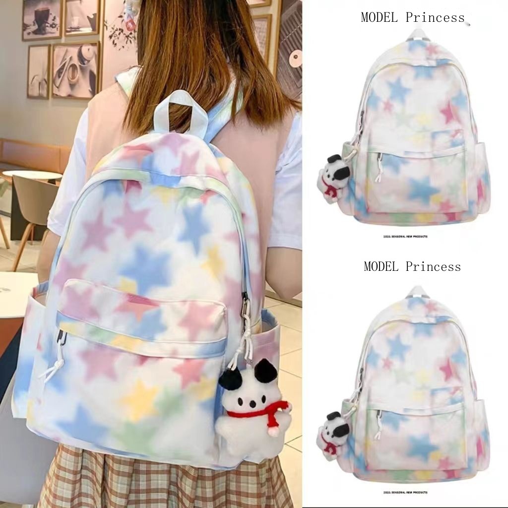 Cute star print backpack ins high-value simple and versatile fashion ...