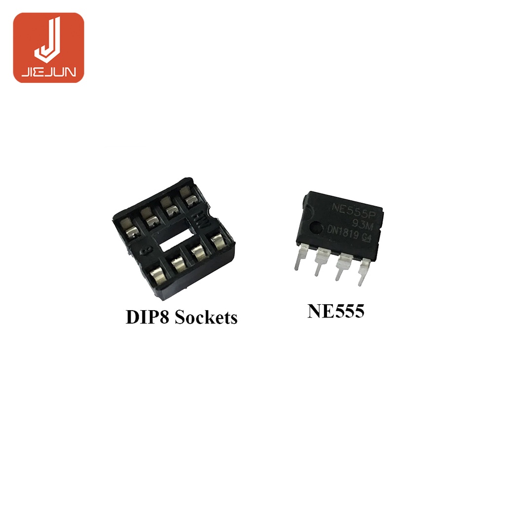 20Pcs , (10 Each) NE555 NE555P IC 555 Timer Programming Oscillator Chip & 8 Pin DIP Sockets ...